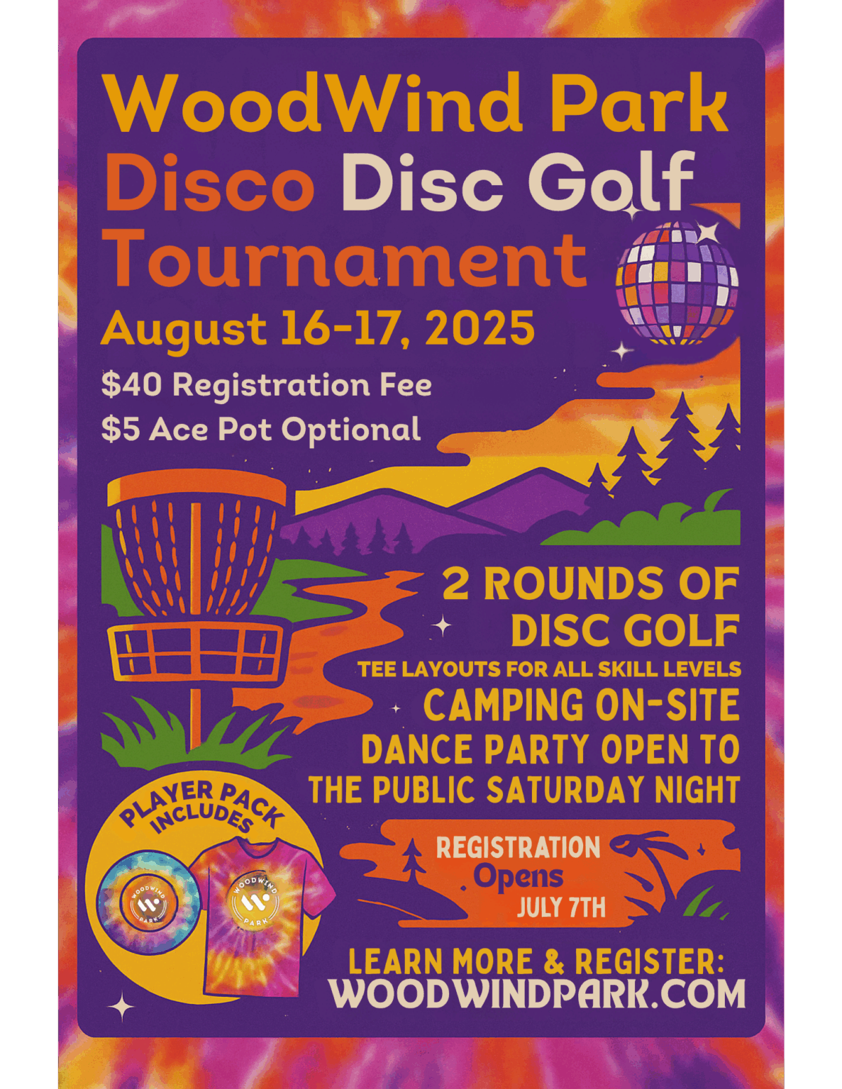 Disco Disc Golf Tournament & Dance Party - WoodWind Park